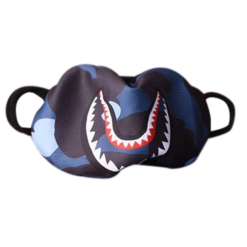 Women-Men-Hip-Hop-Trendy-Half-Face-Mouth-Mask-Shark-Colorful-Camouflage ...