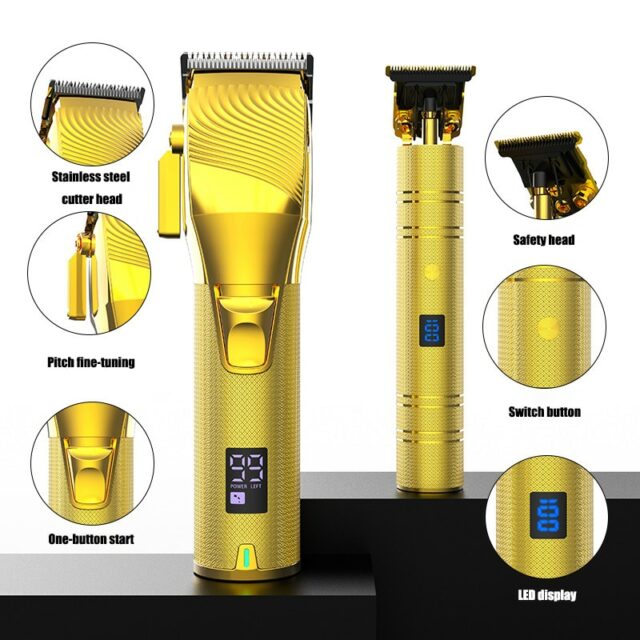 Royal Gold Hair Clipper Trimmer Set | BARBER JUNGLE